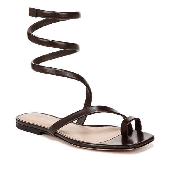 Veronica Beard | Shoes | Veronica Beard Brown Leather Wrap Around Flat ...